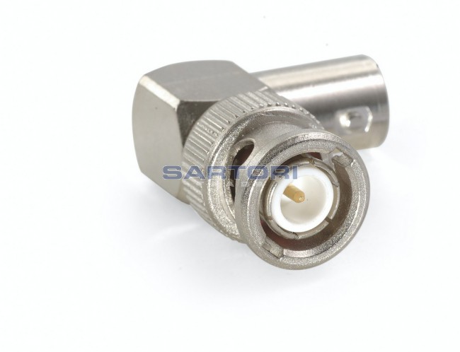 ADATTATORE COASSIALE BNC MASCHIO / BNC FEMMINA 90°
