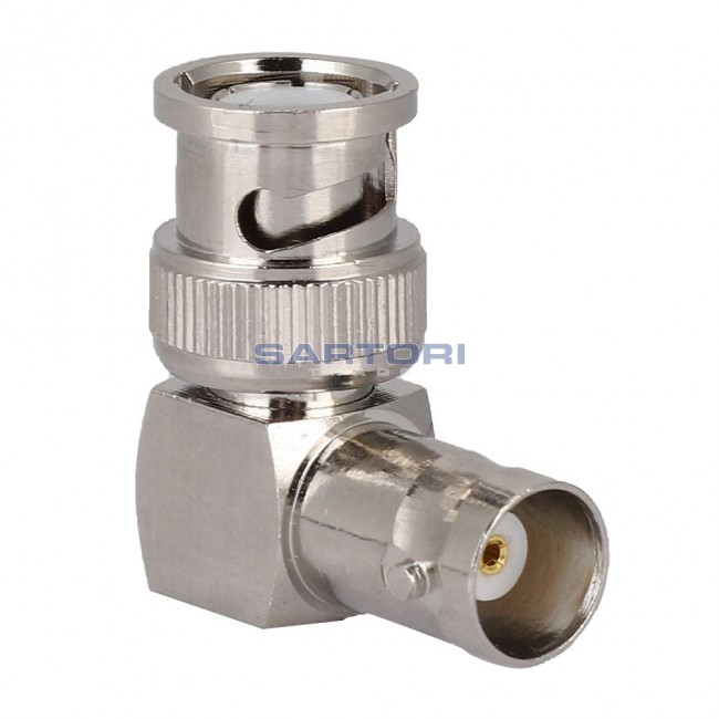 ADATTATORE COASSIALE BNC MASCHIO / BNC FEMMINA 90°